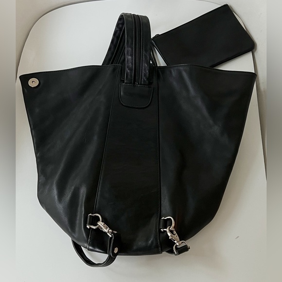 Texier | Bags | Texier Black Leather Envelope Style Backpack With ...